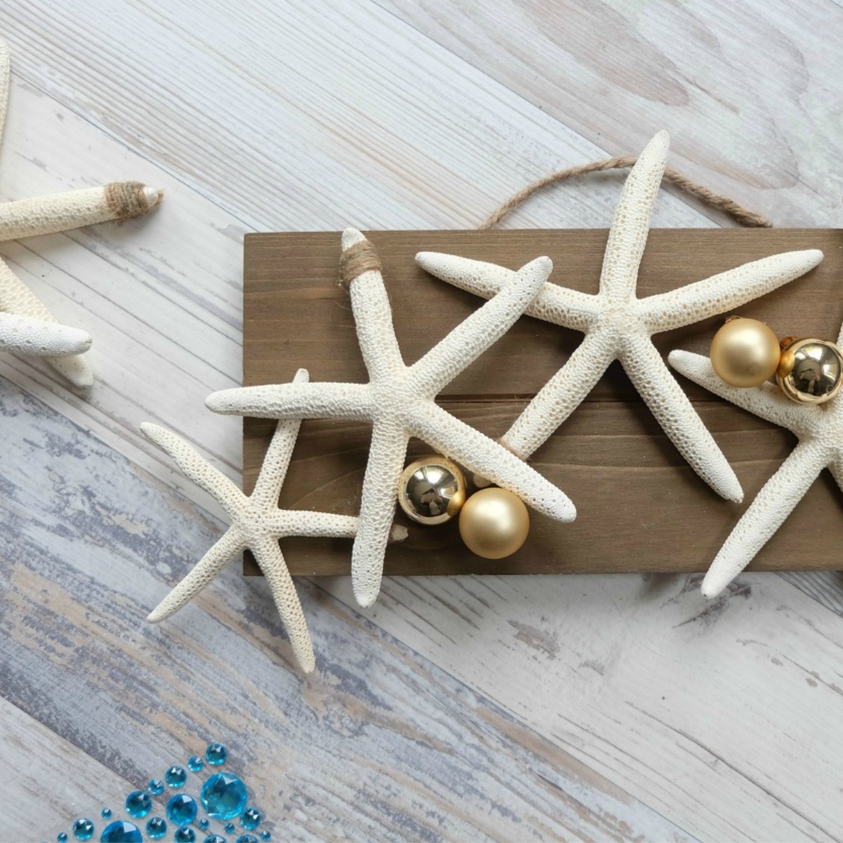 2 Step DIY Coastal Christmas Starfish - Champagne and Sugarplums