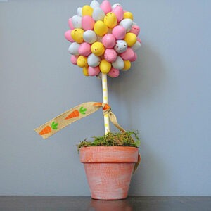 How to Make a Pretty Pastel Mini Egg Easter Topiary - Champagne and ...