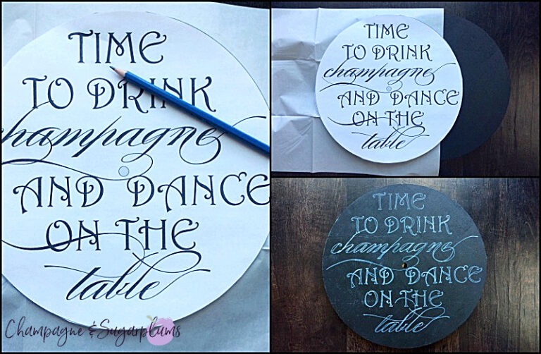 New Year's Countdown Clock with Free Template - Champagne and Sugarplums