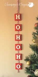 HO HO HO Wood Christmas Banner - Champagne and Sugarplums