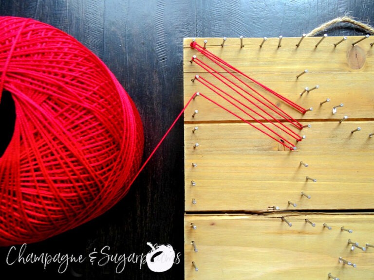 Leaf String Art in a Thanksgiving Rainbow - Champagne and Sugarplums