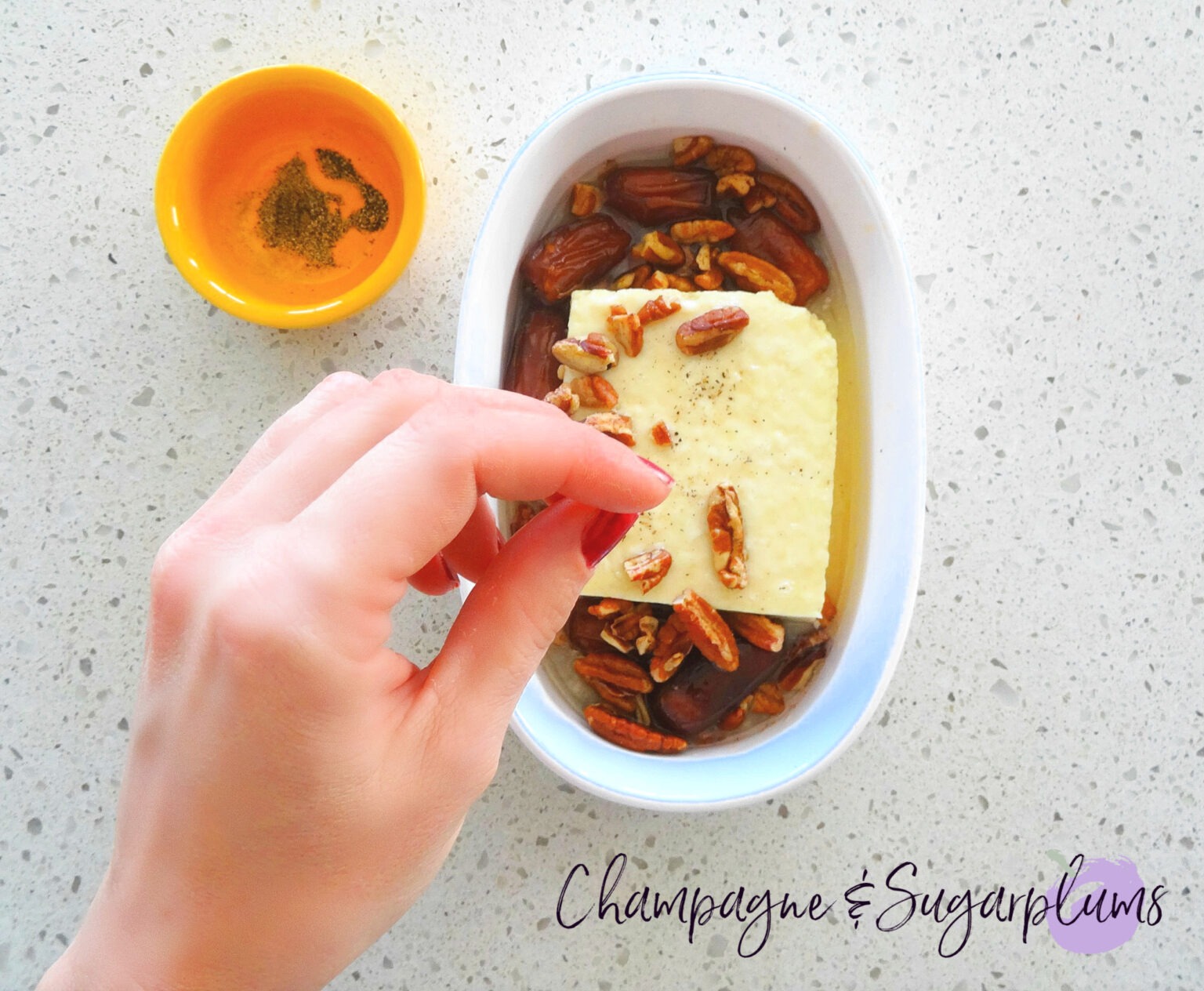 Baked Feta Cheese Appetizer - Champagne and Sugarplums