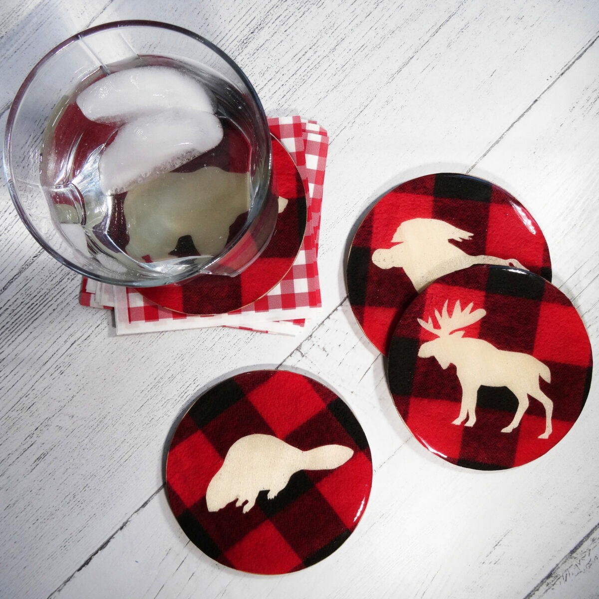 Animals of Canada Coasters with Free Template - Champagne and Sugarplums
