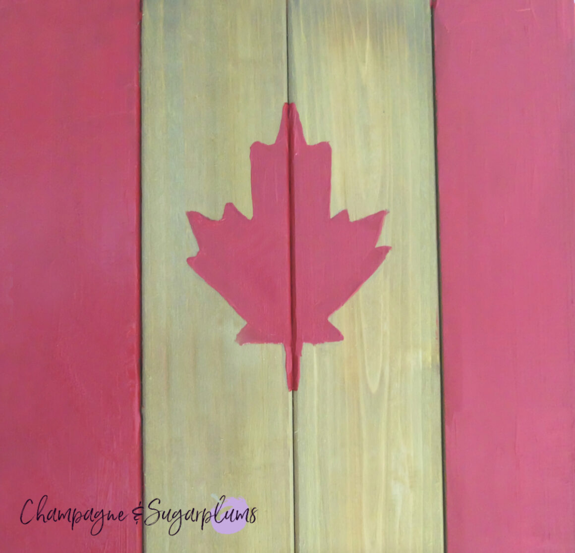 Easy DIY Canada Day Wooden Welcome Sign - Champagne and Sugarplums