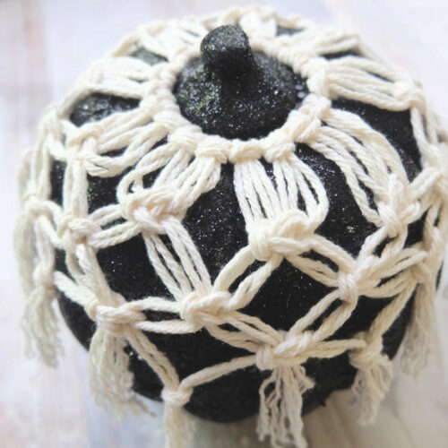 How to Make a Macrame Pumpkin Cover - Champagne and Sugarplums