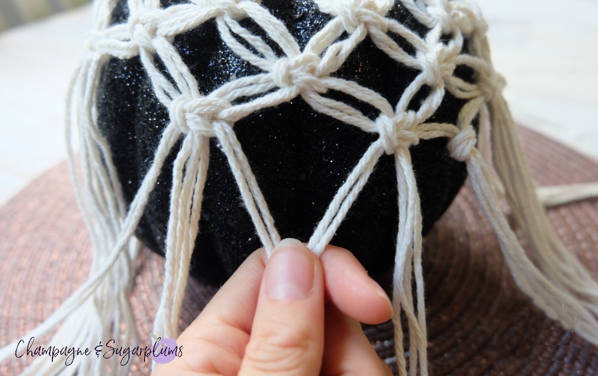 How to Make a Macrame Pumpkin Cover - Champagne and Sugarplums