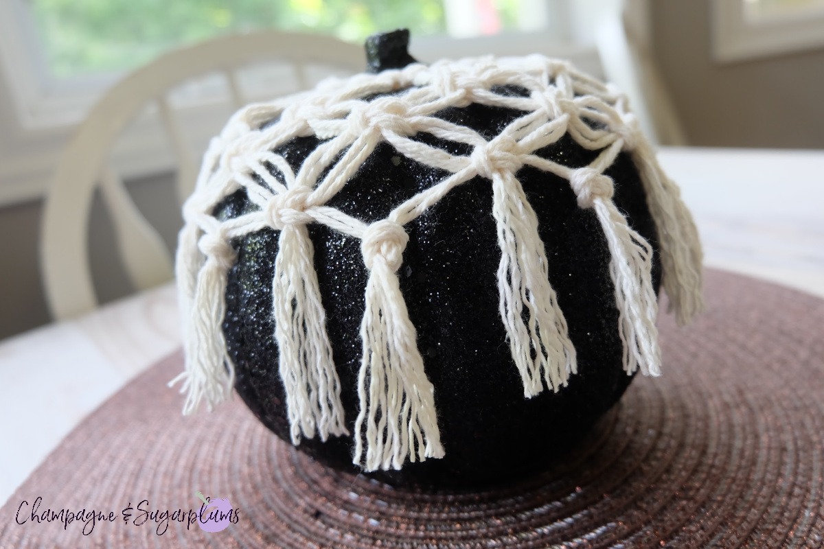 How to Make a Macrame Pumpkin Cover - Champagne and Sugarplums