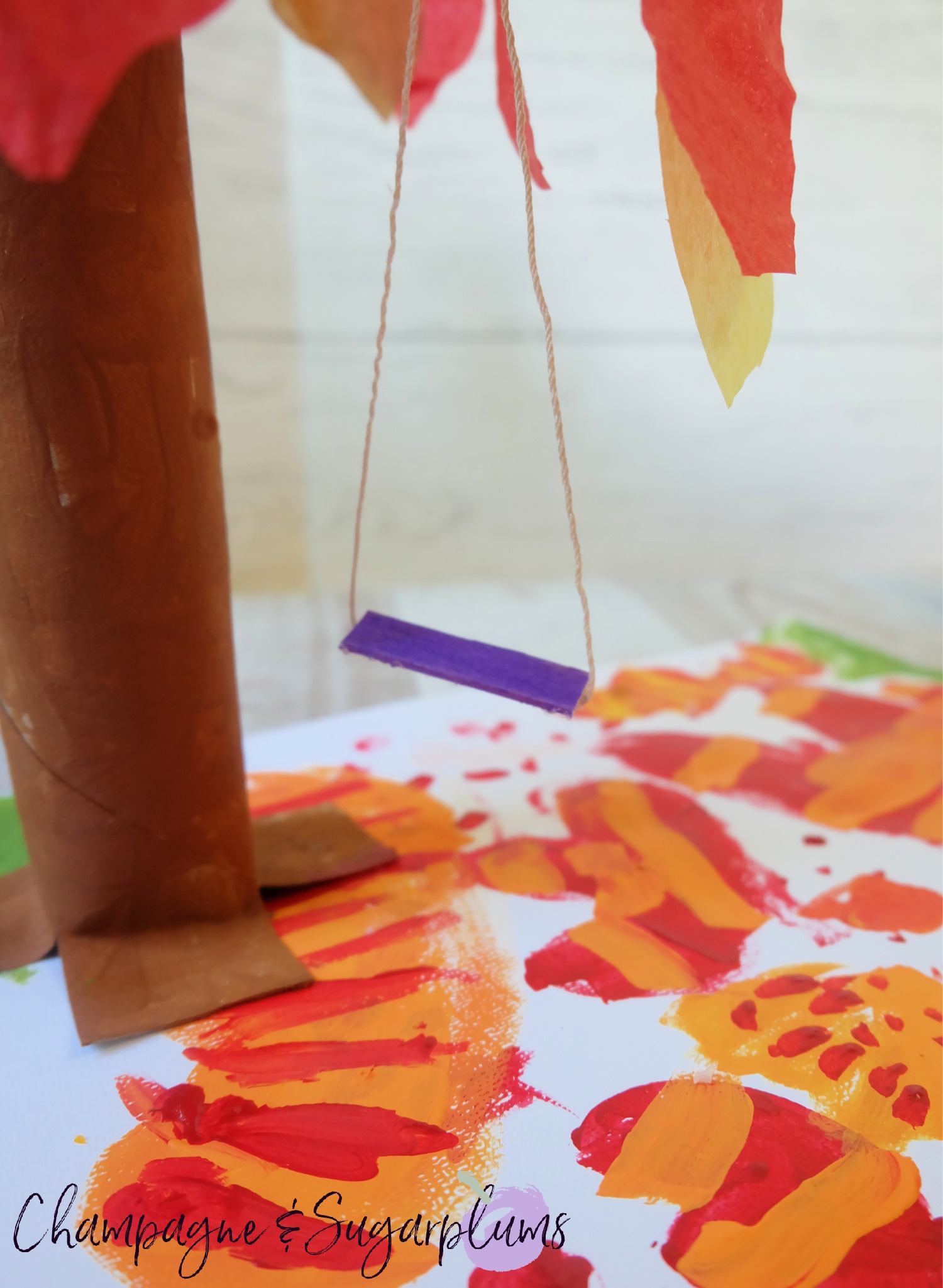 Paper Bag Tree Kids Craft for Thanksgiving - Champagne and Sugarplums