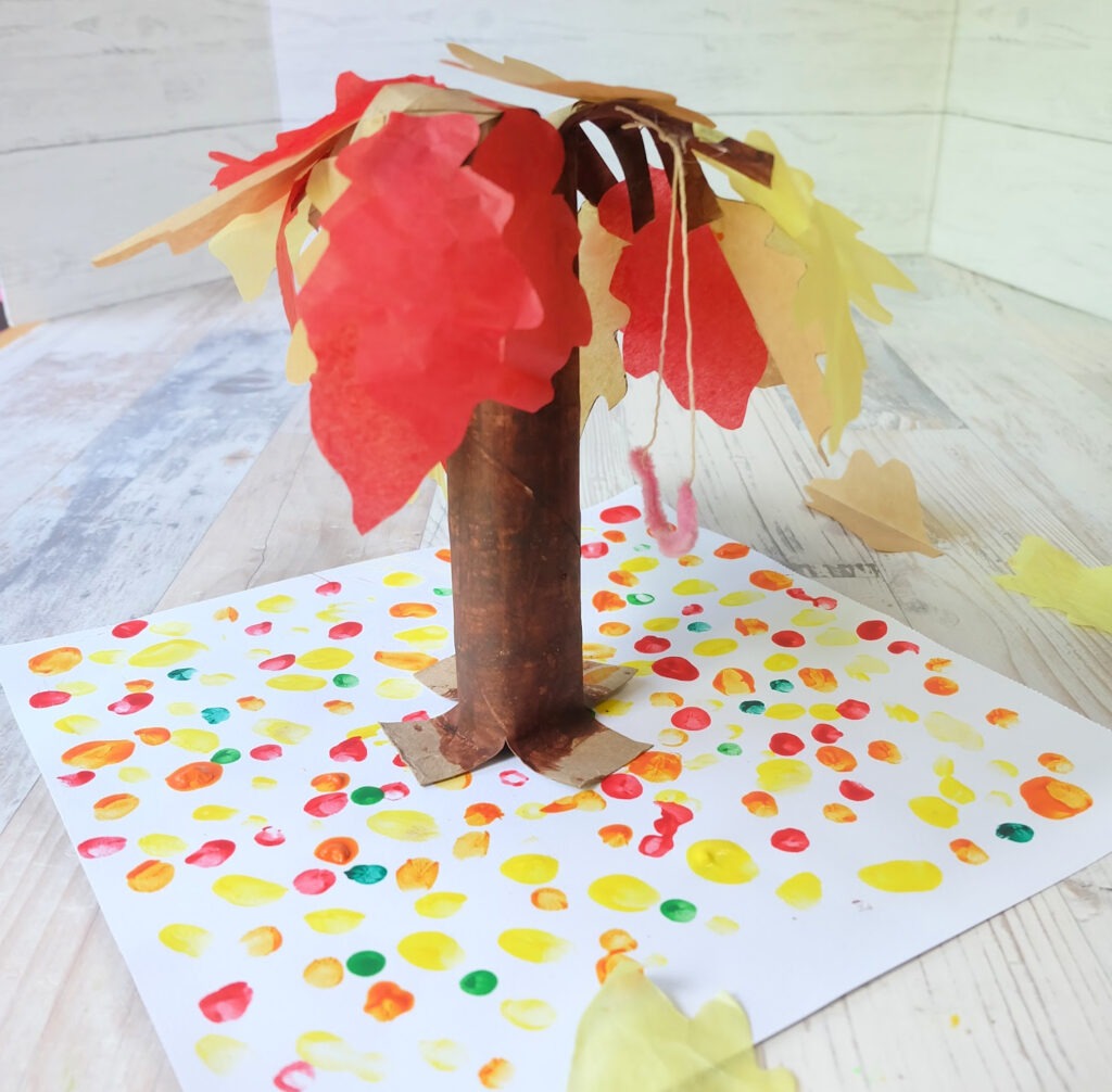 Paper Bag Tree Kids Craft for Thanksgiving - Champagne and Sugarplums