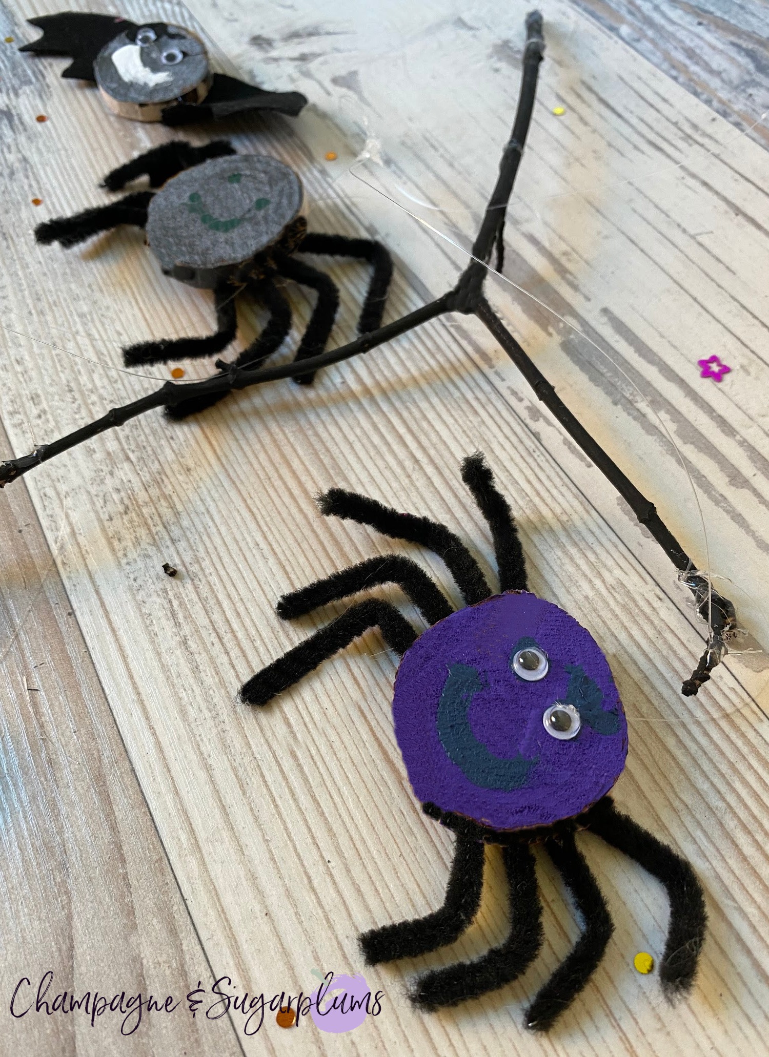 Dancing Bats and Spiders Halloween Kids Craft - Champagne and Sugarplums
