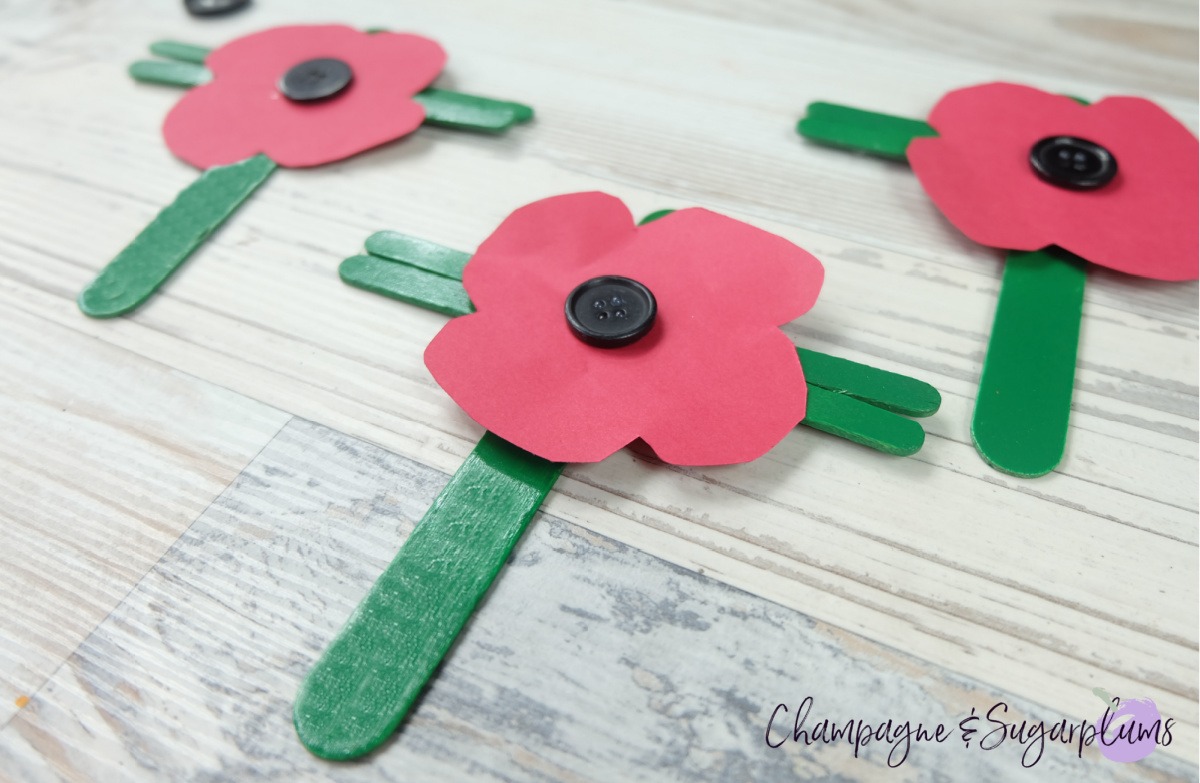 Popsicle Stick Poppy Kids Craft - Champagne and Sugarplums