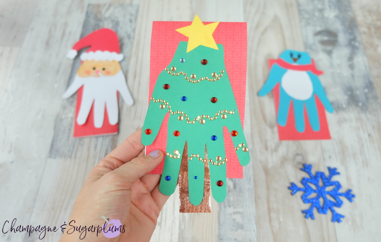 Christmas Kids Craft - Handprint Ideas - Champagne and Sugarplums