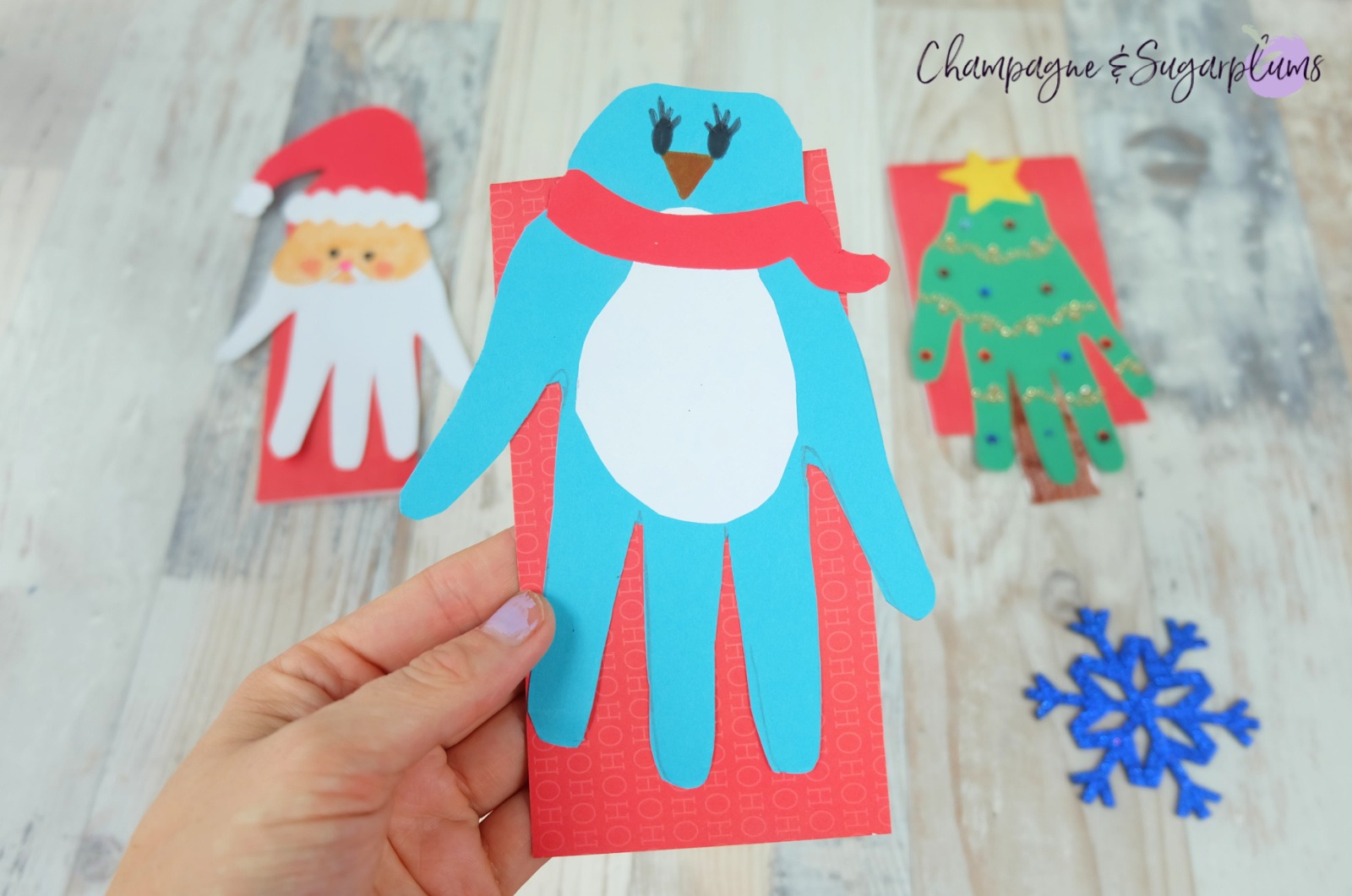 Christmas Kids Craft - Handprint Ideas - Champagne and Sugarplums