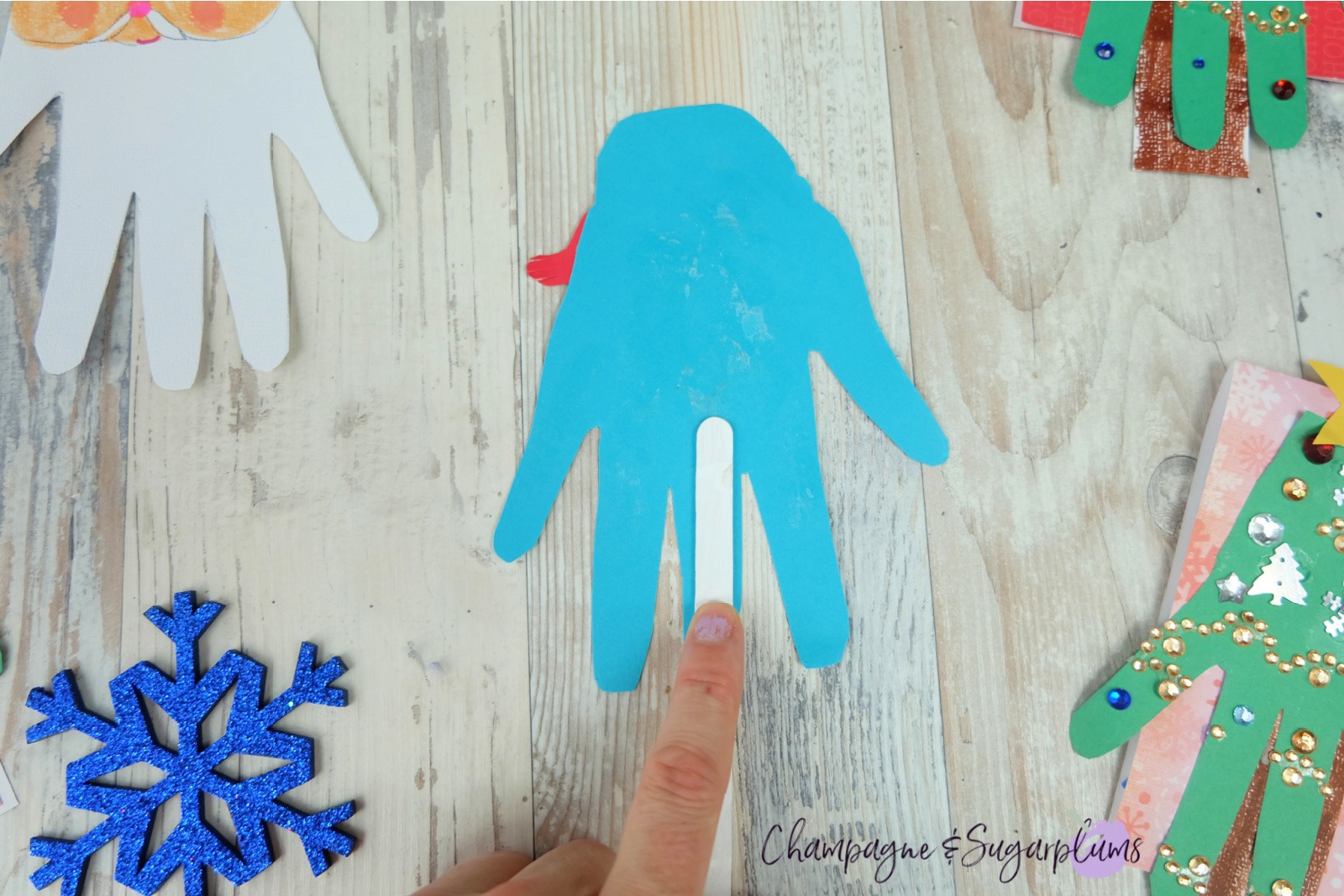 Christmas Kids Craft - Handprint Ideas - Champagne and Sugarplums
