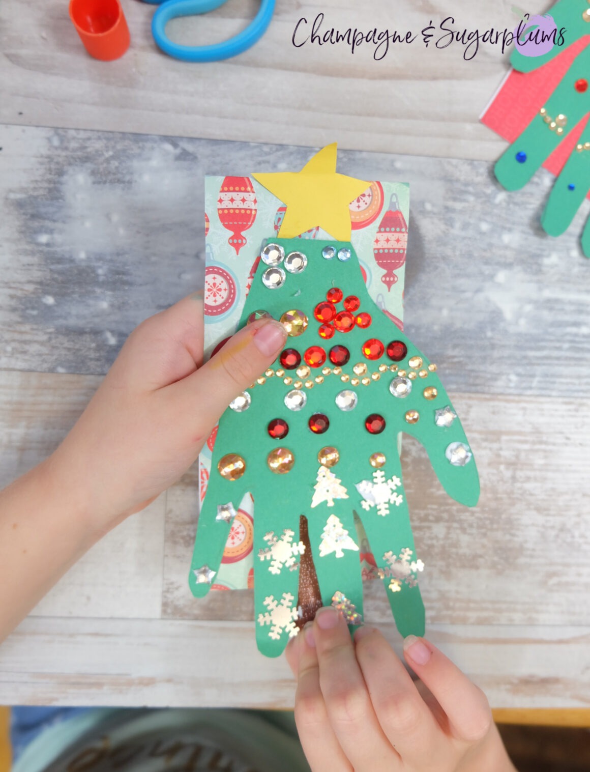 Christmas Kids Craft - Handprint Ideas - Champagne and Sugarplums