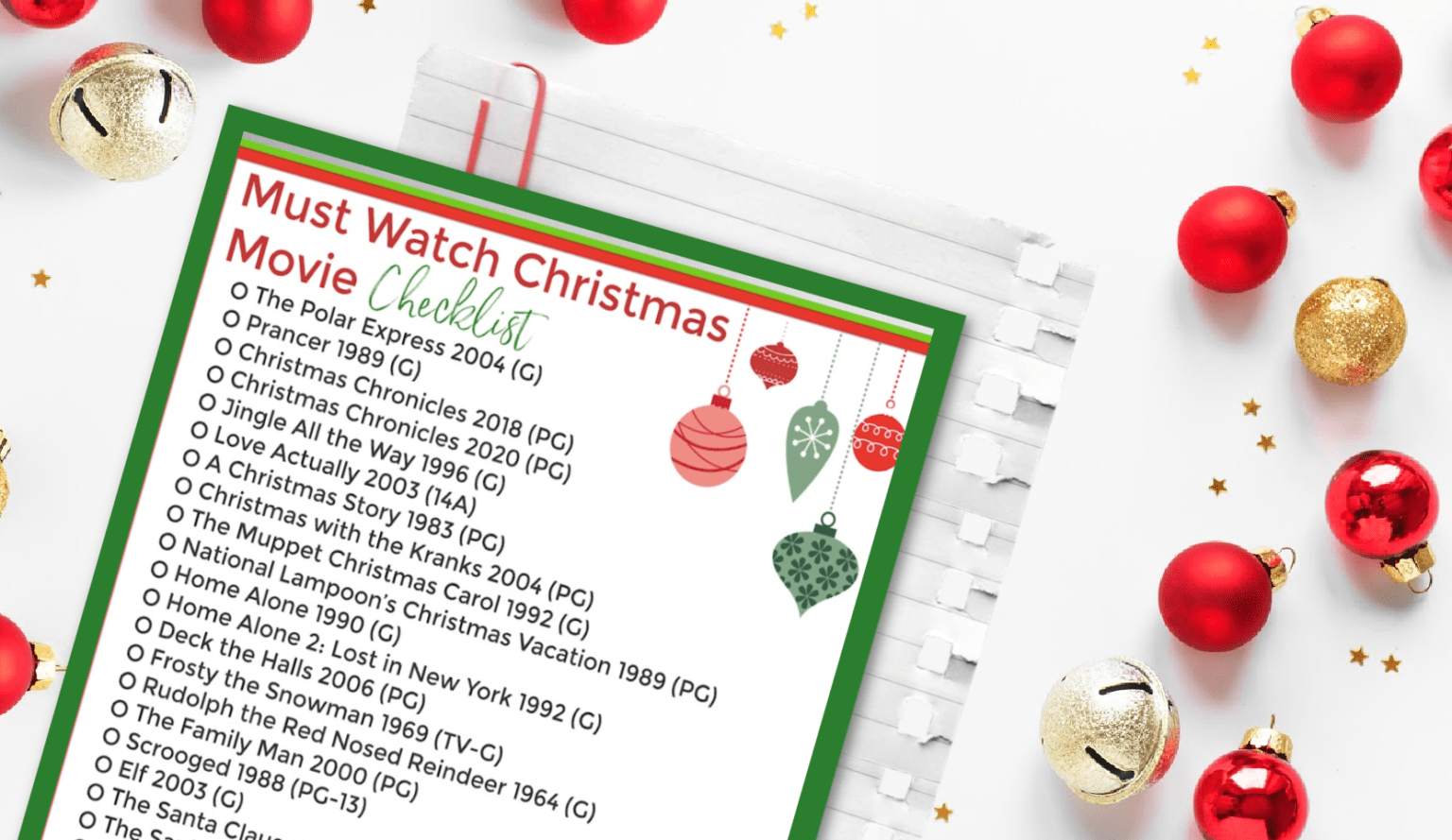 Must Watch Christmas Movies with Free Printable Checklist - Champagne ...