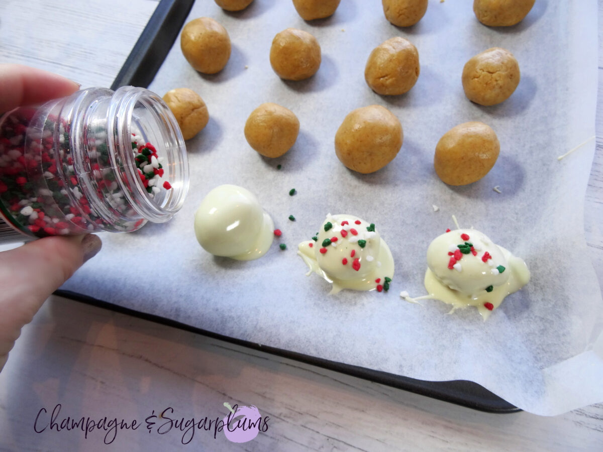 Natural Peanut Butter Snowballs - Champagne and Sugarplums