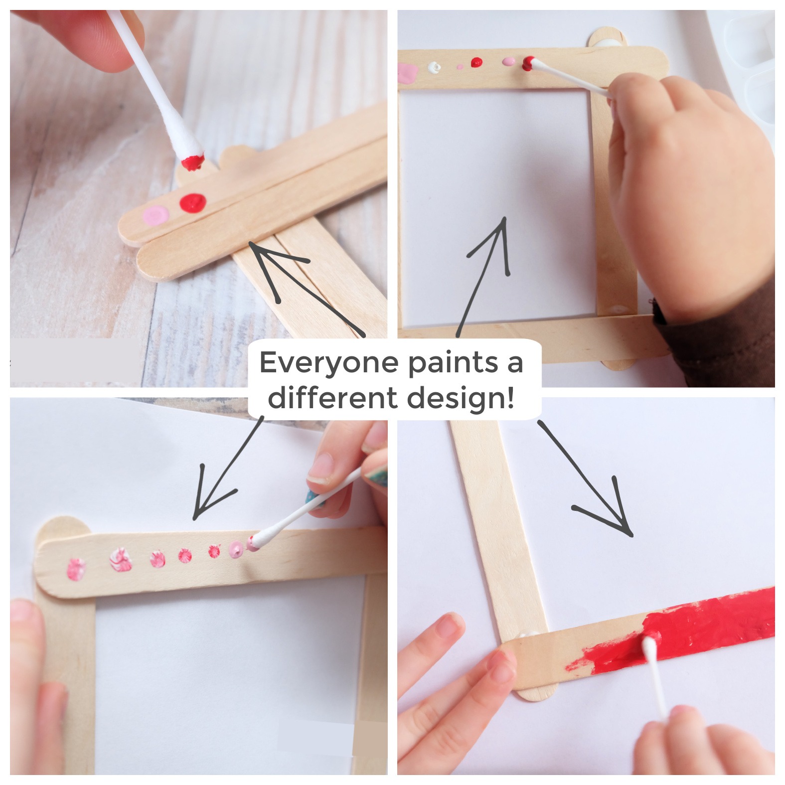 Valentine's Kids Craft Popsicle Stick Frame - Champagne and Sugarplums