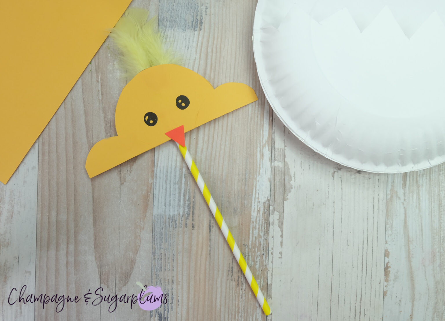 Pop Up Paper Plate Chick Kids Craft - Champagne and Sugarplums