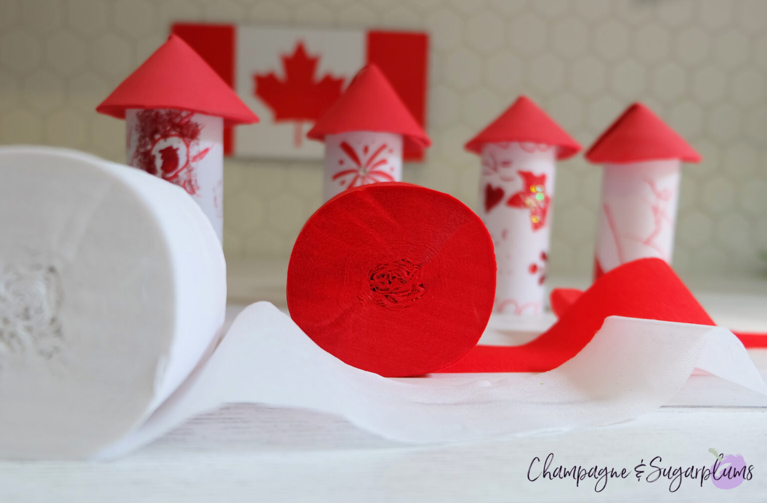 Fun Canada Day Rocket Windsock Kids Craft - Champagne and Sugarplums