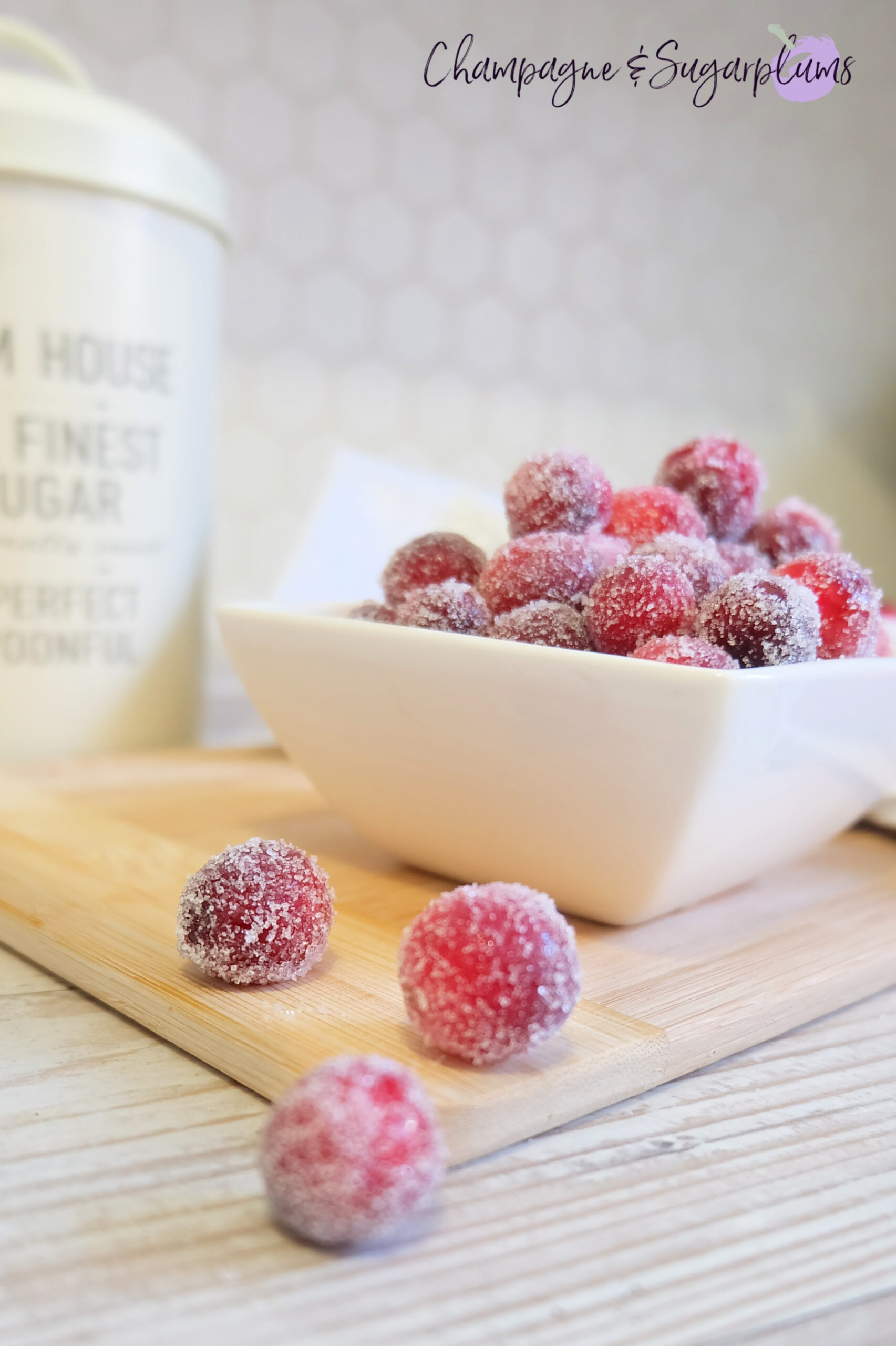 Easy Sugared Cranberries - Champagne and Sugarplums