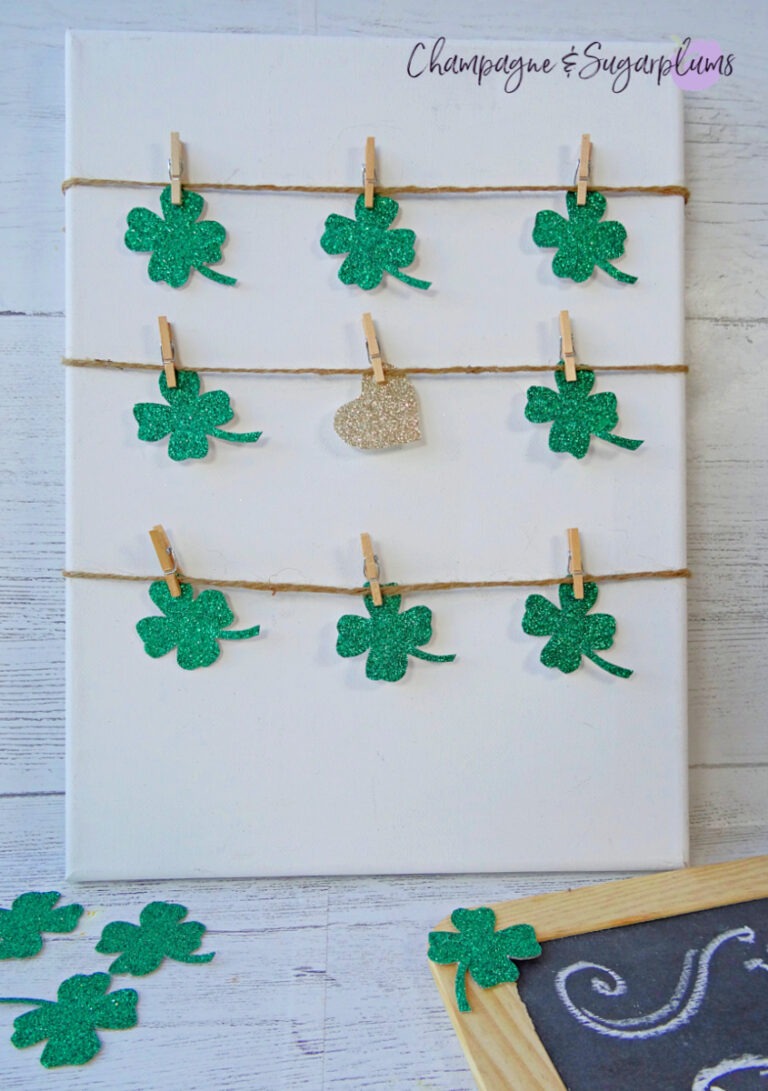 St. Patrick's Day Clover Canvas - Champagne and Sugarplums