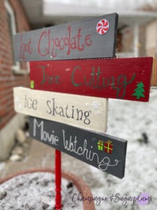 Personalized DIY Outdoor Christmas Wood Sign Post - Champagne and ...