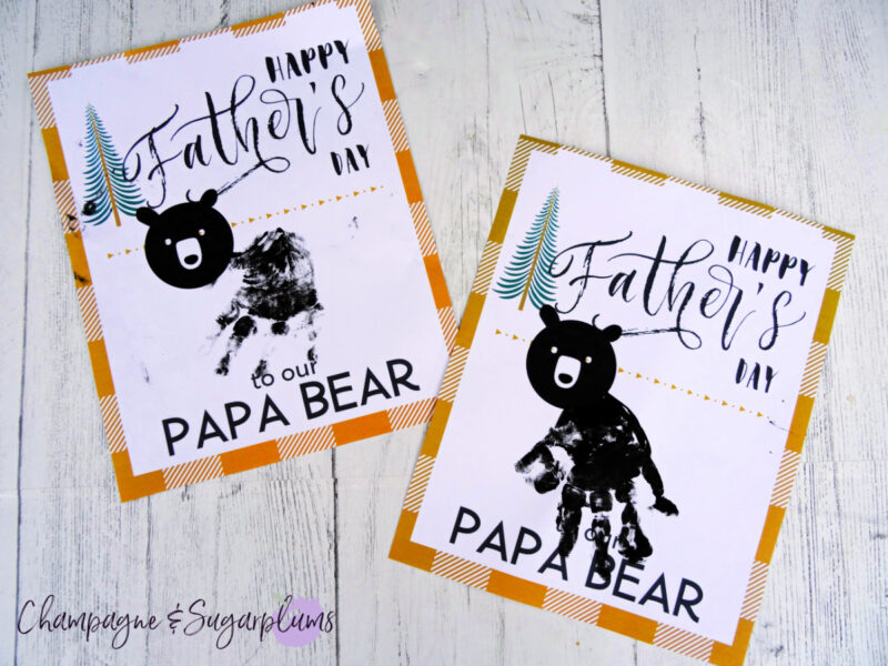 Papa Bear Handprint Craft Free Printable - Champagne and Sugarplums