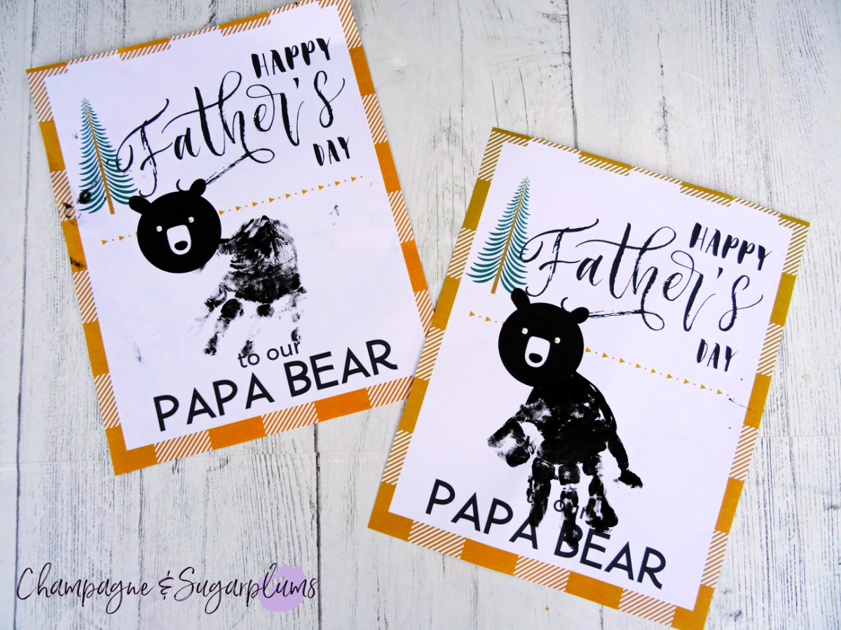 Papa Bear Handprint Craft Free Printable - Champagne and Sugarplums