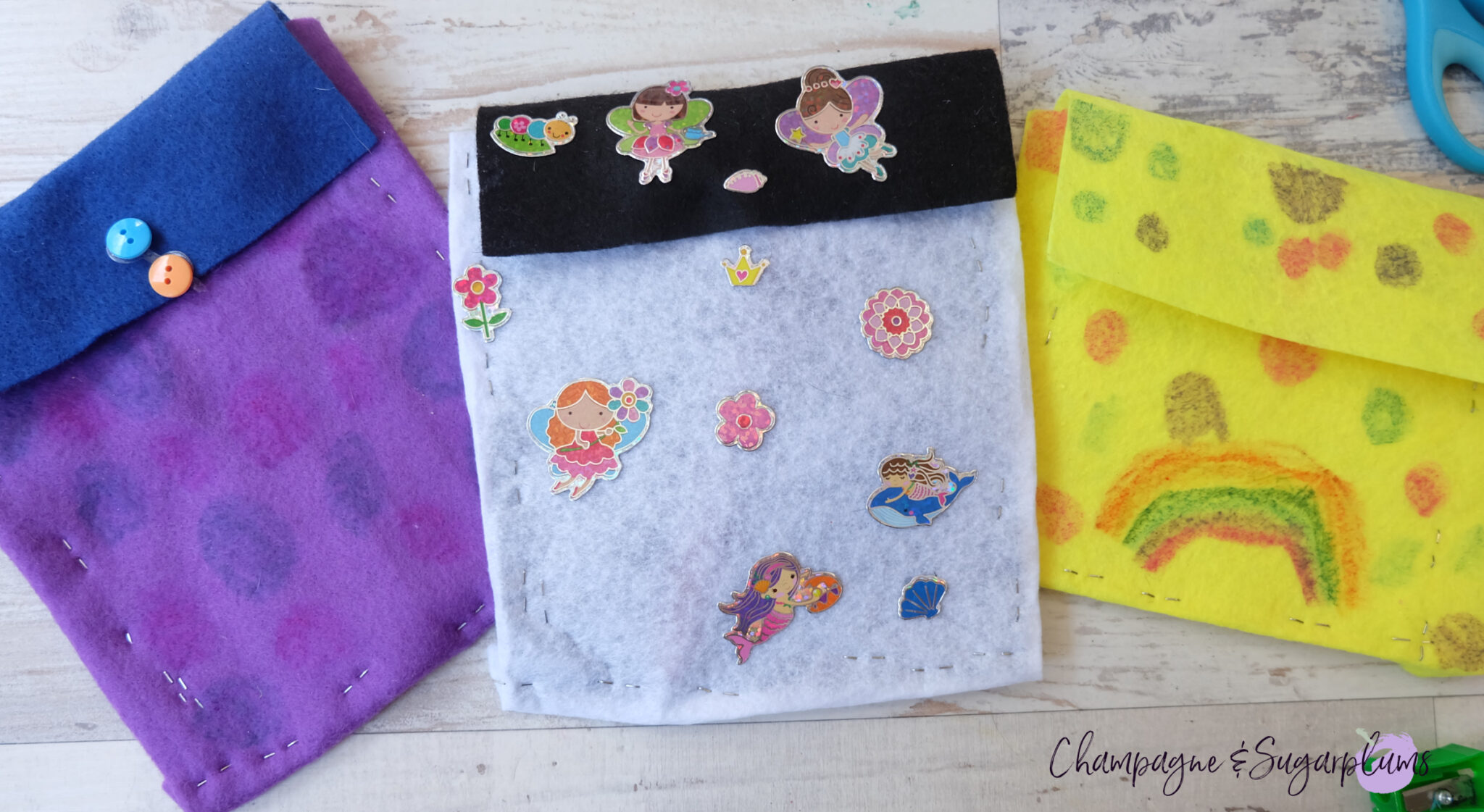 Easy Felt Pencil Case [Made by Kids for Kids!] - Champagne and Sugarplums