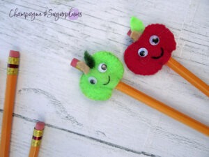 Felt Pencil Toppers for Back to School - Champagne and Sugarplums