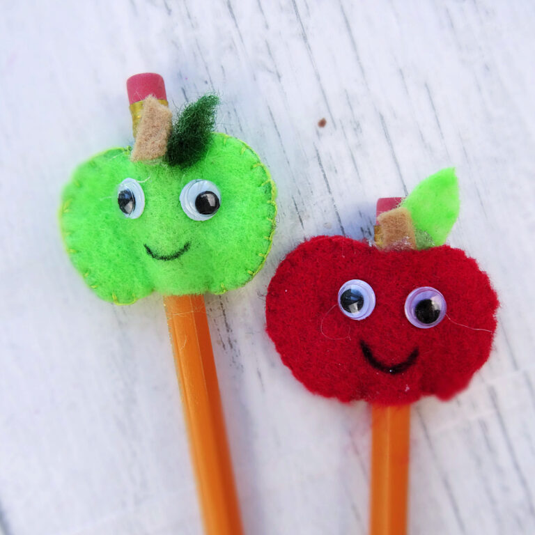 Felt Pencil Toppers for Back to School - Champagne and Sugarplums
