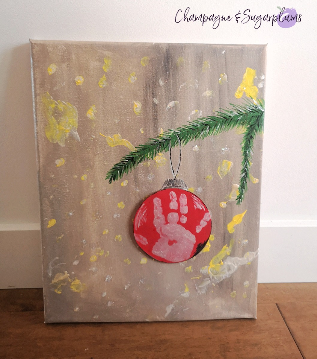 Handprint Christmas Art for Kids - Champagne and Sugarplums
