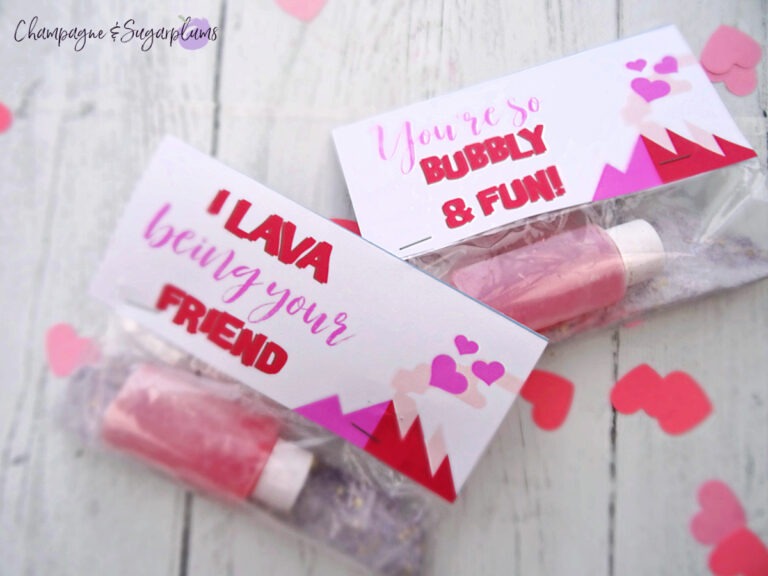 Easy Volcano Valentine with Free Printable - Champagne and Sugarplums