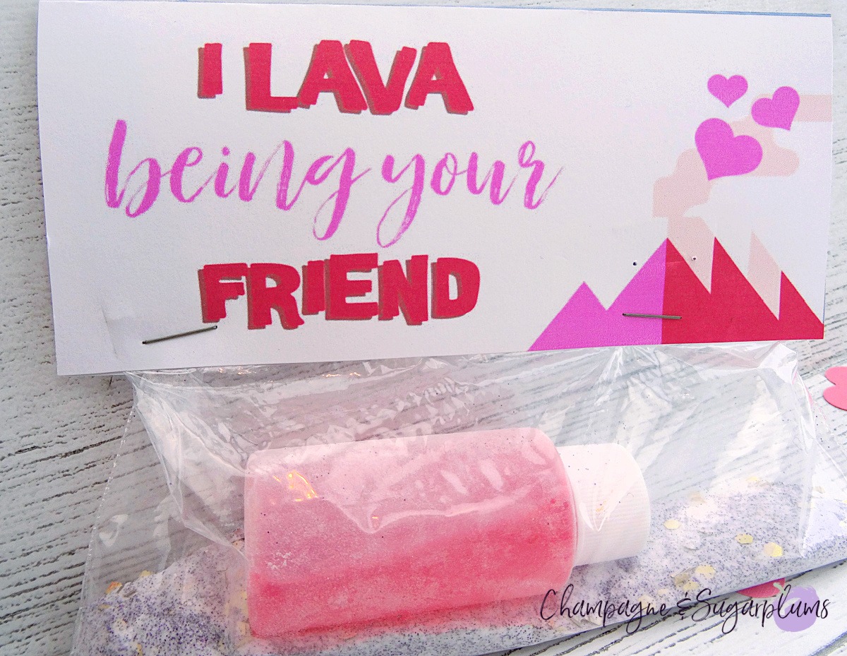 Easy Volcano Valentine with Free Printable - Champagne and Sugarplums