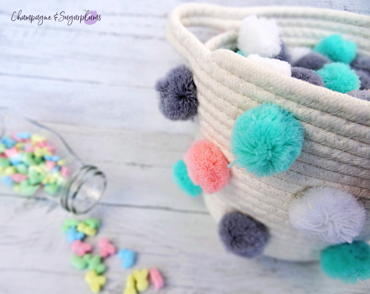 One Step Pom-Pom Easter Basket - Champagne and Sugarplums