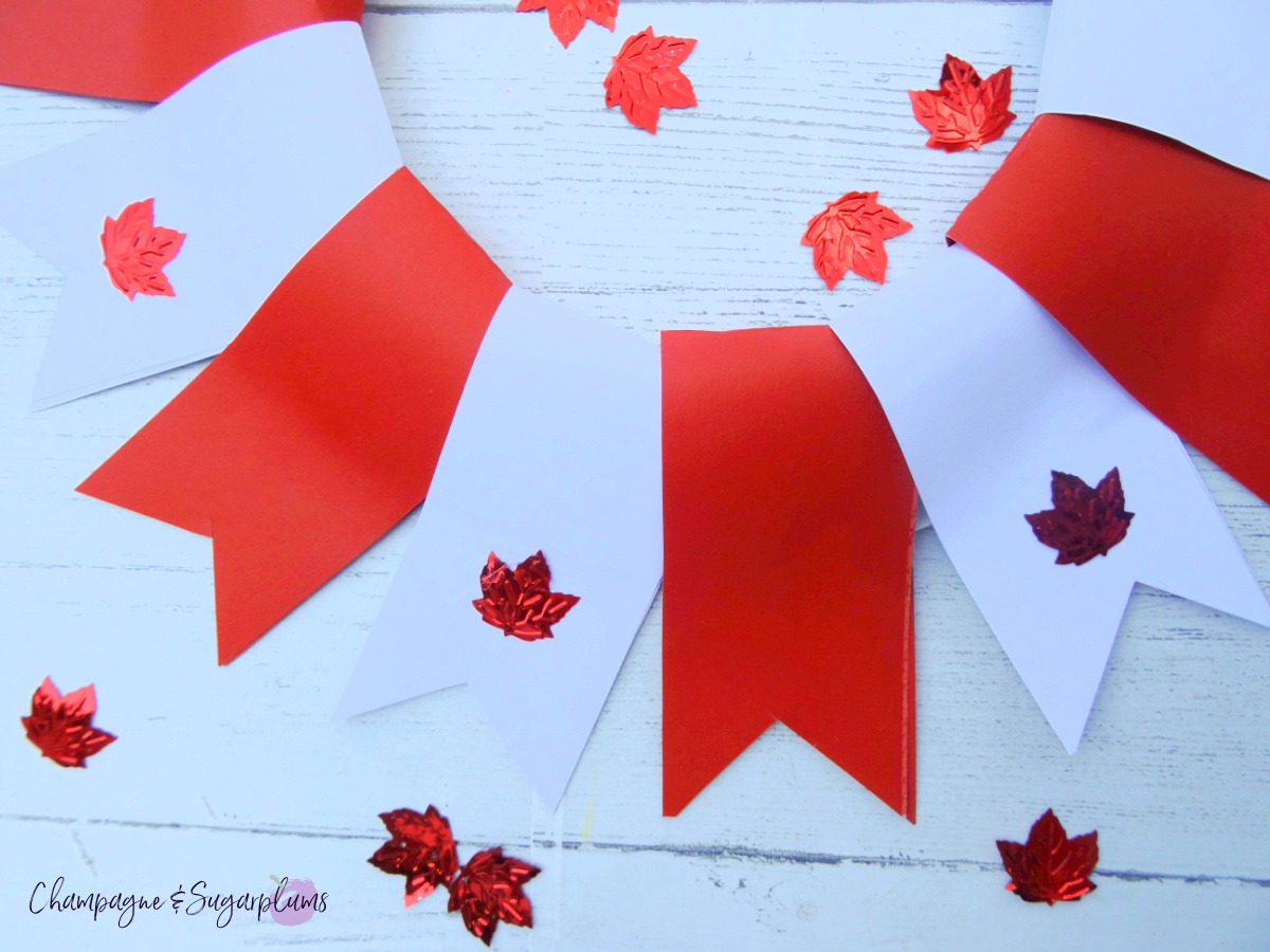 Canada Day Decoration - Paper Plate Wreath - Champagne and Sugarplums