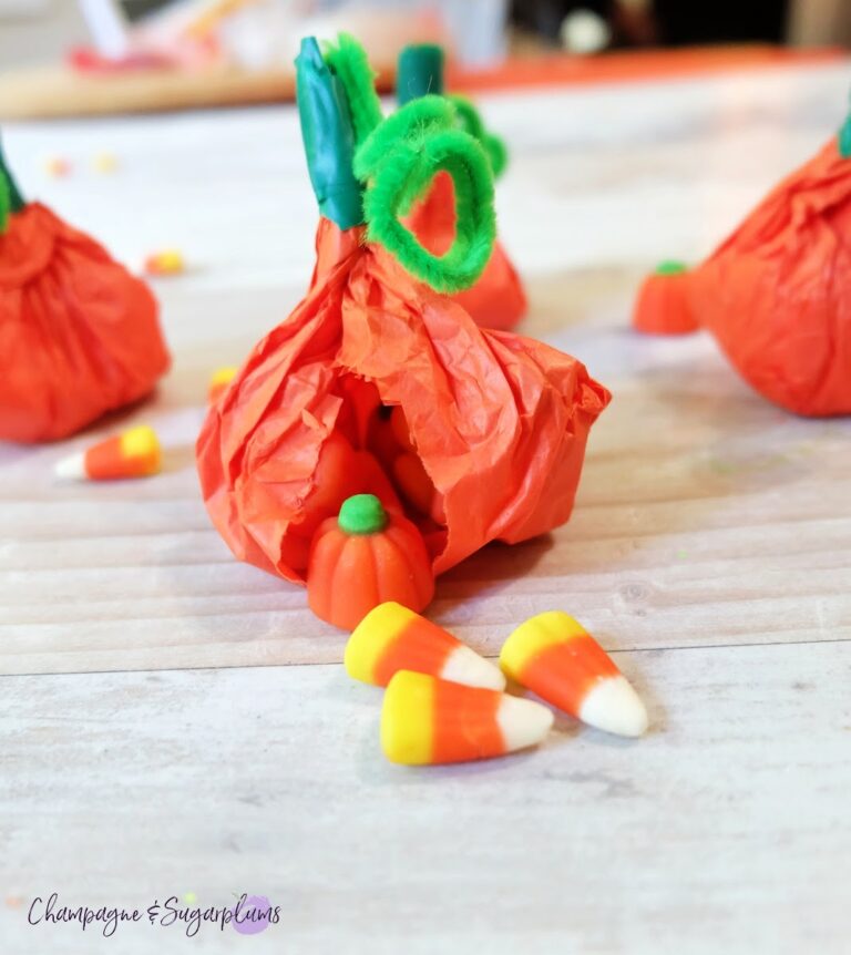 Tissue Paper Pumpkin {Goodie Bag Idea} - Champagne and Sugarplums